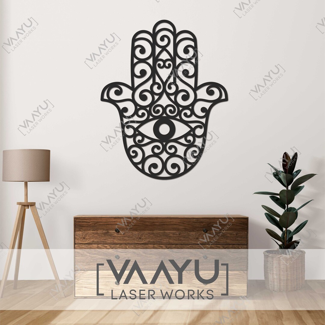 Hamsa Hand Power Digitally Created Easy to Download Laser Cutting Cnc ...