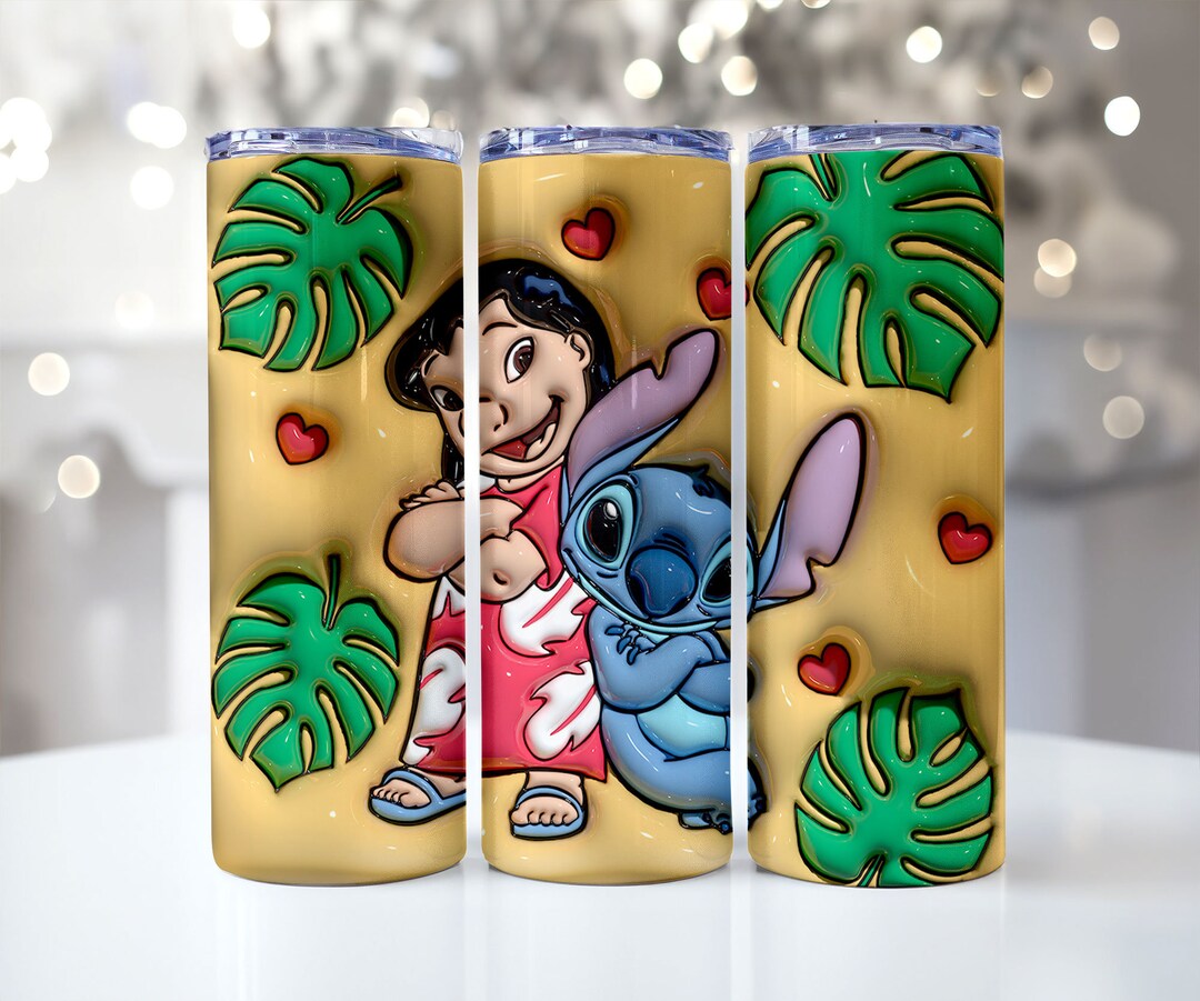 Inflated Stitch Tumbler PNG 3D Stitch Tumbler Touch Me and I - Etsy