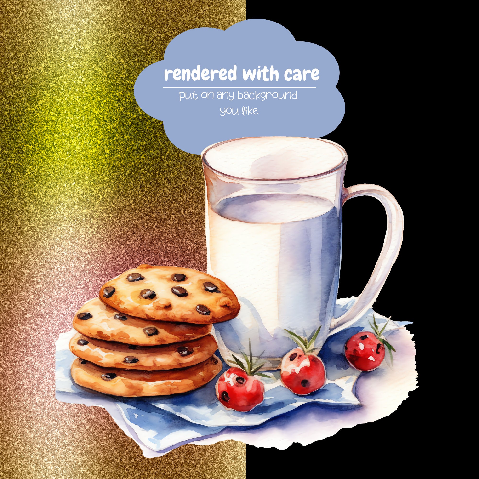 Milk and Cookies Clipart⎥watercolor Clipart Bundle⎥baking Clipart ...