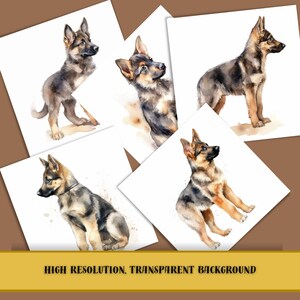 German Shepherd Puppy Clipart⎥watercolor Clipart Bundle⎥digital ...