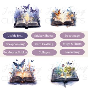 Floral Book Clipart⎥watercolor Clipart Bundle⎥digital Stickers Cozy ...