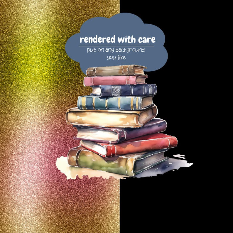 Stack of Books⎥watercolor Clip Art Bundle⎥digital Sticker⎥book ...