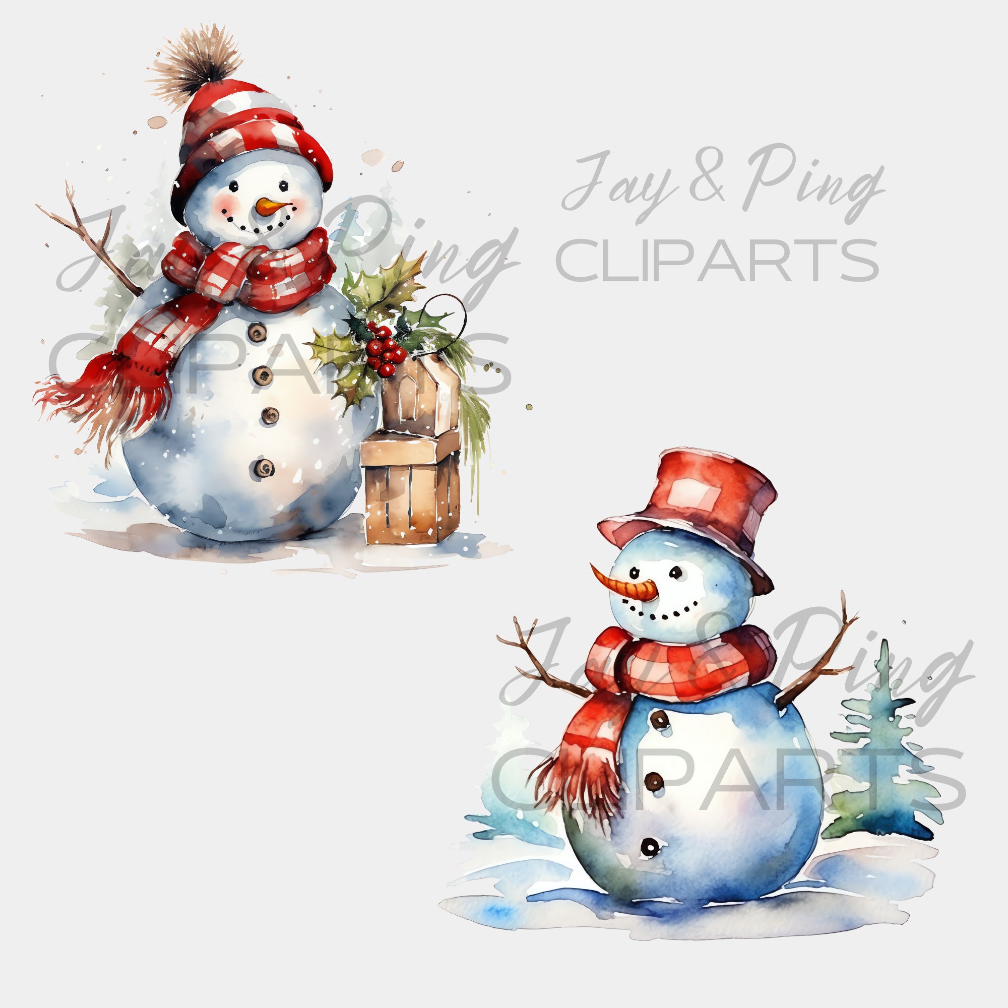 Watercolor Cute Snowman Clipart⎥clipart Winter⎥cozy Winter Day⎥snowman ...
