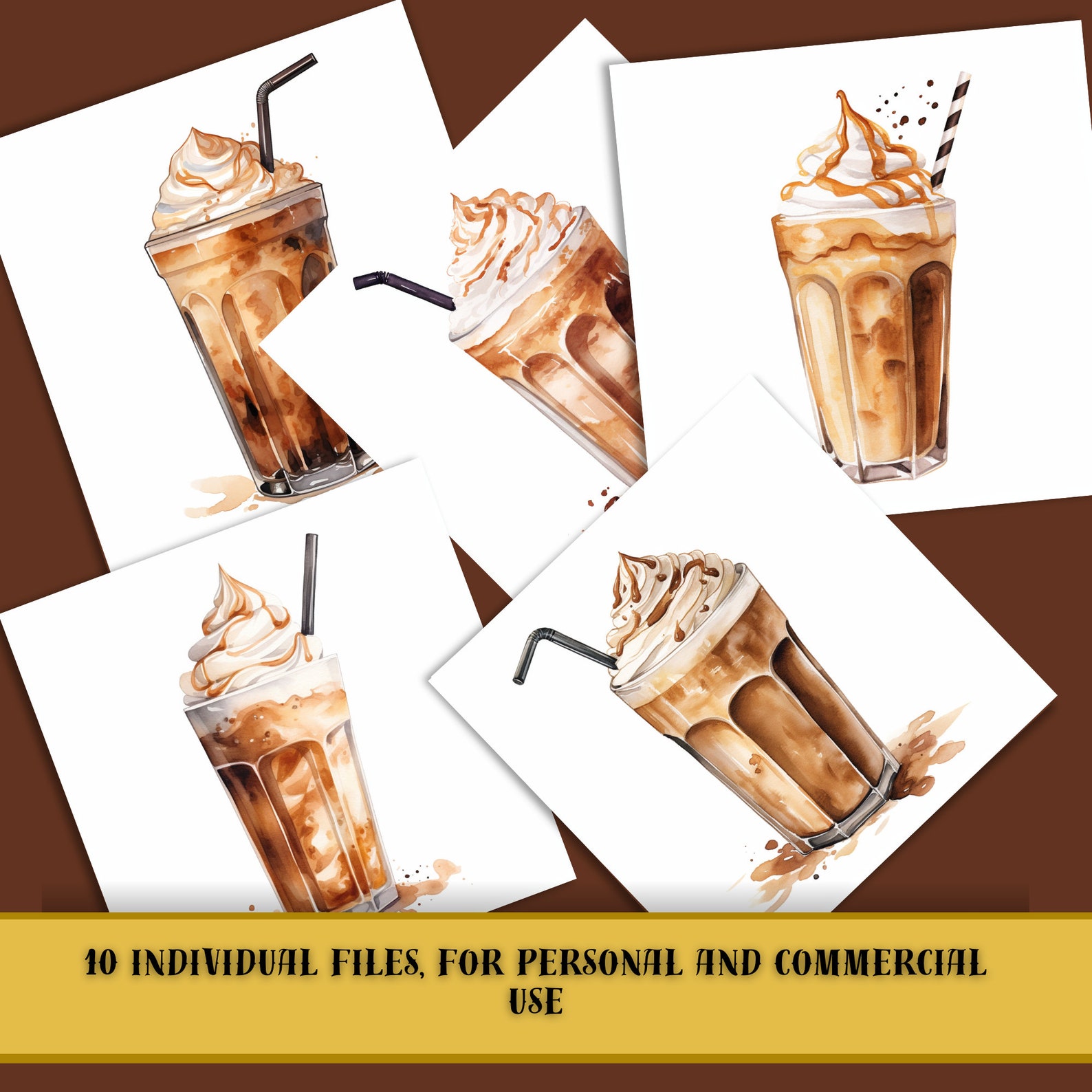 Watercolor Coffee Frappe Clipart Png⎥goodnotes Sticker⎥coffee ...