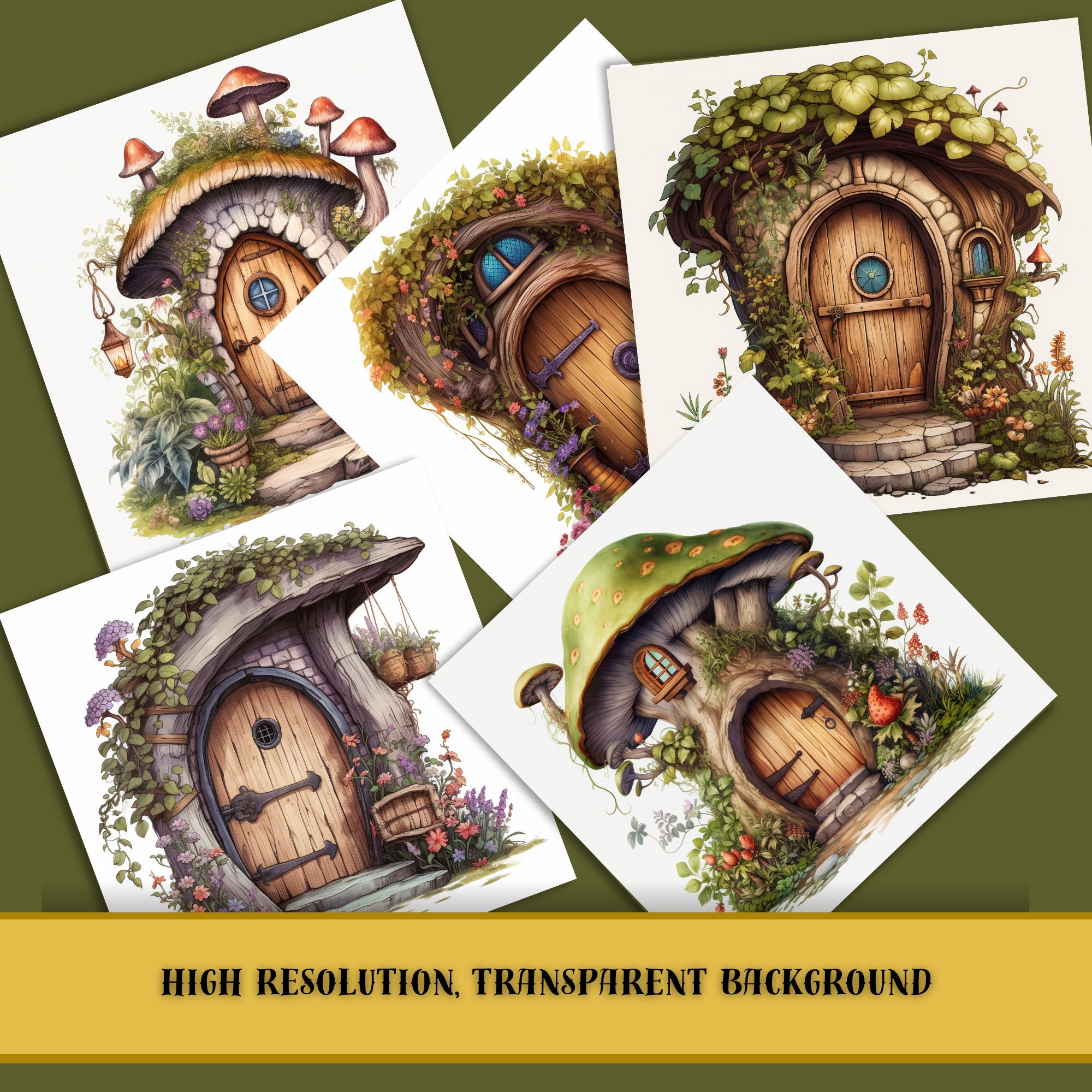 Watercolor Fairy Door Clipart⎥goodnotes Sticker⎥cute Fairies Door ...