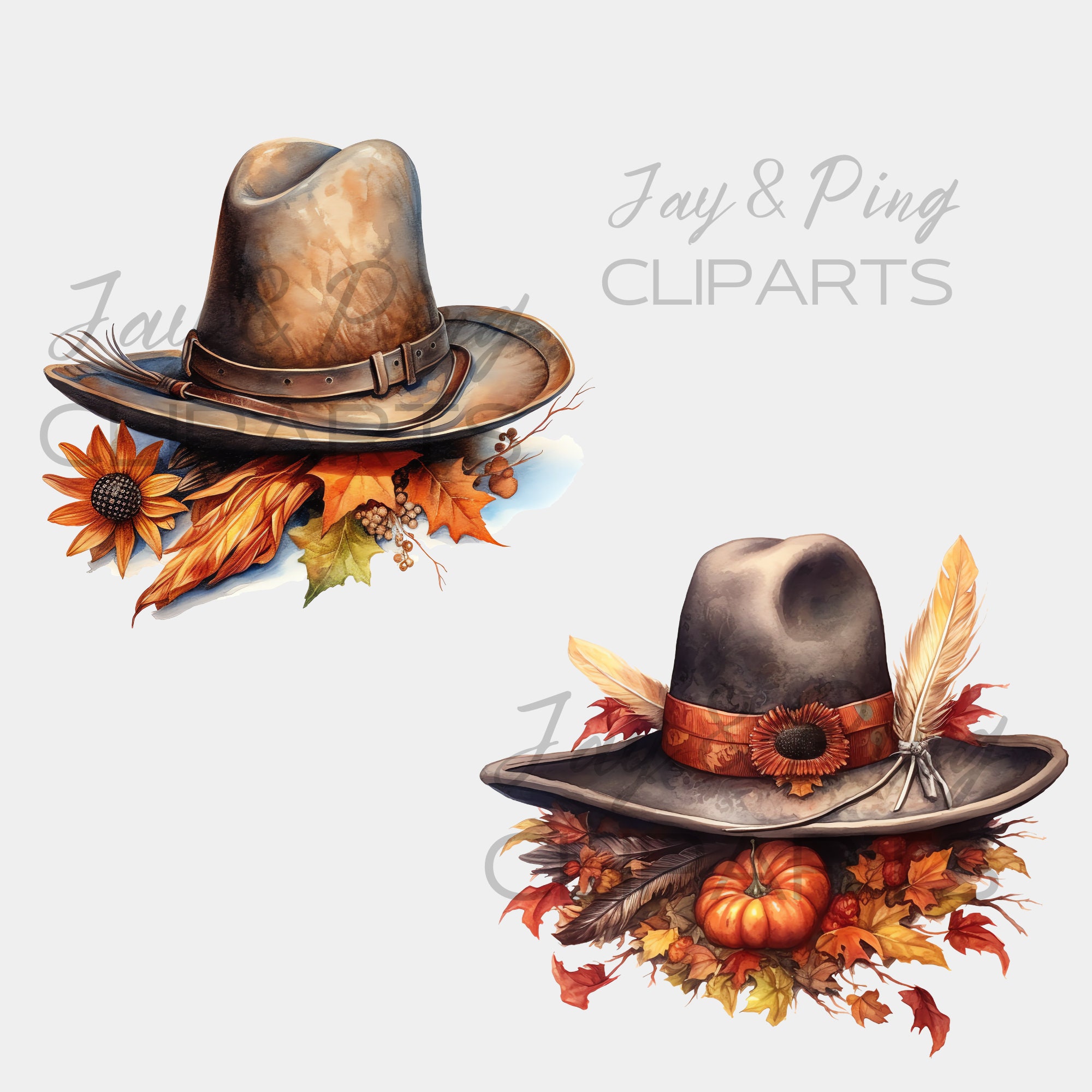 Watercolor Thanksgiving Pilgrim Hat Clipart⎥thanksgiving Clipart ...