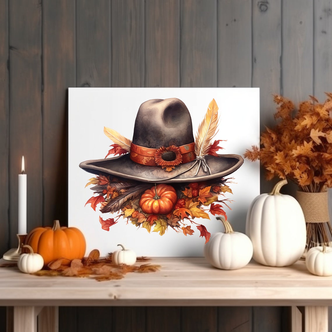 Watercolor Thanksgiving Pilgrim Hat Clipart⎥thanksgiving Clipart ...
