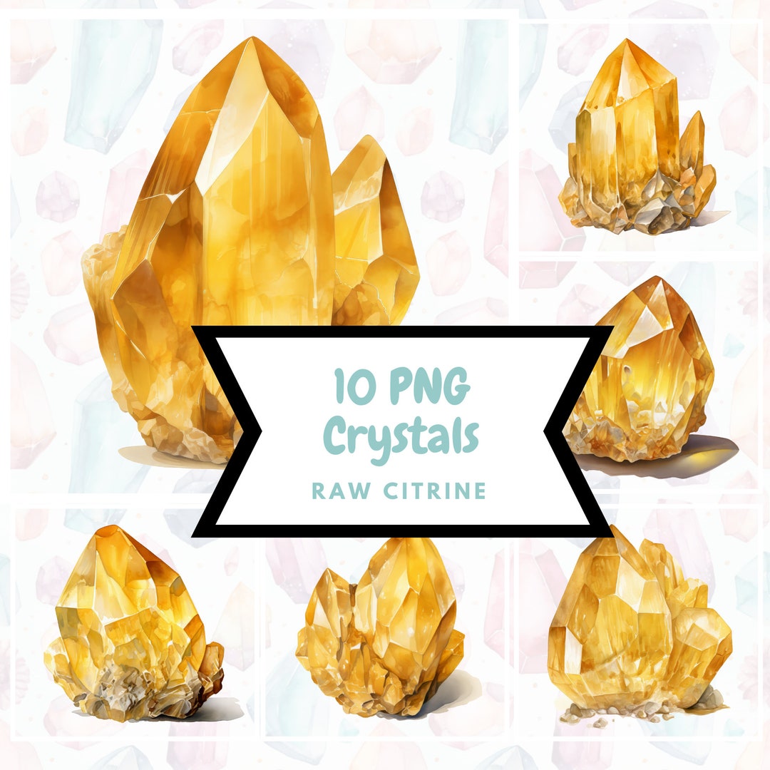 Watercolor Raw Citrine Clipart Png⎥goodnotes Sticker⎥crystal ...