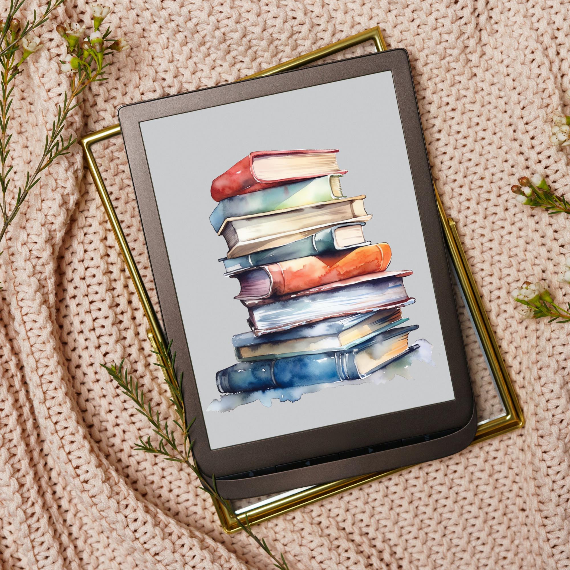 Stack of Books⎥watercolor Clip Art Bundle⎥digital Sticker⎥book ...