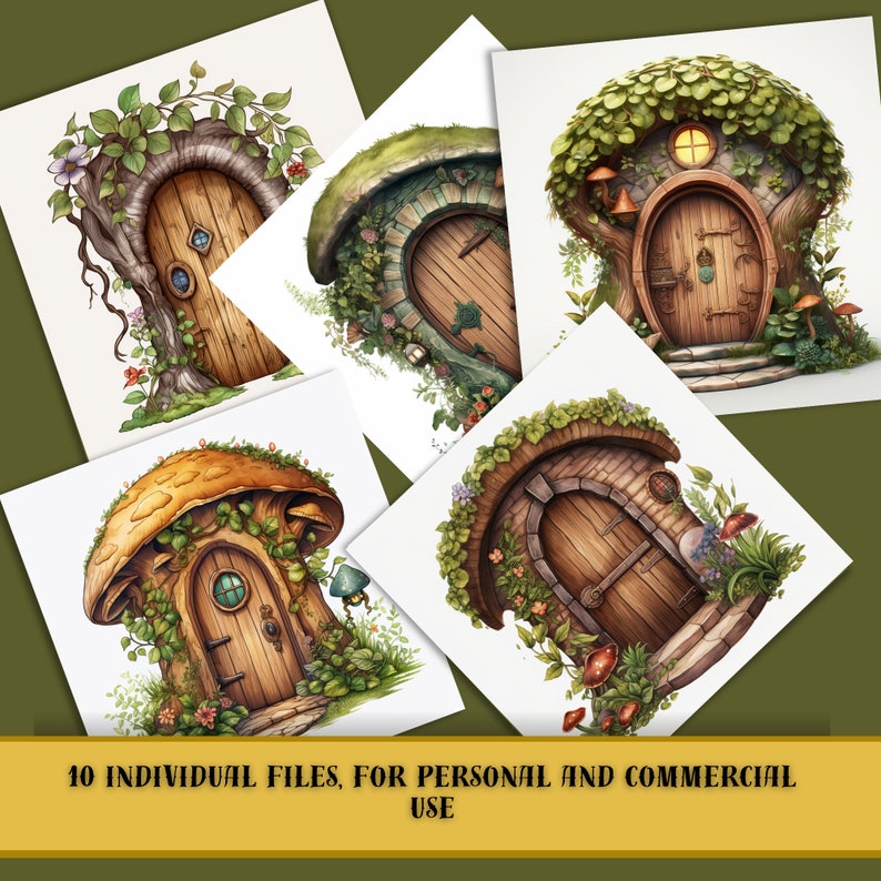 Watercolor Fairy Door Clipart⎥goodnotes Sticker⎥cute Fairies Door ...