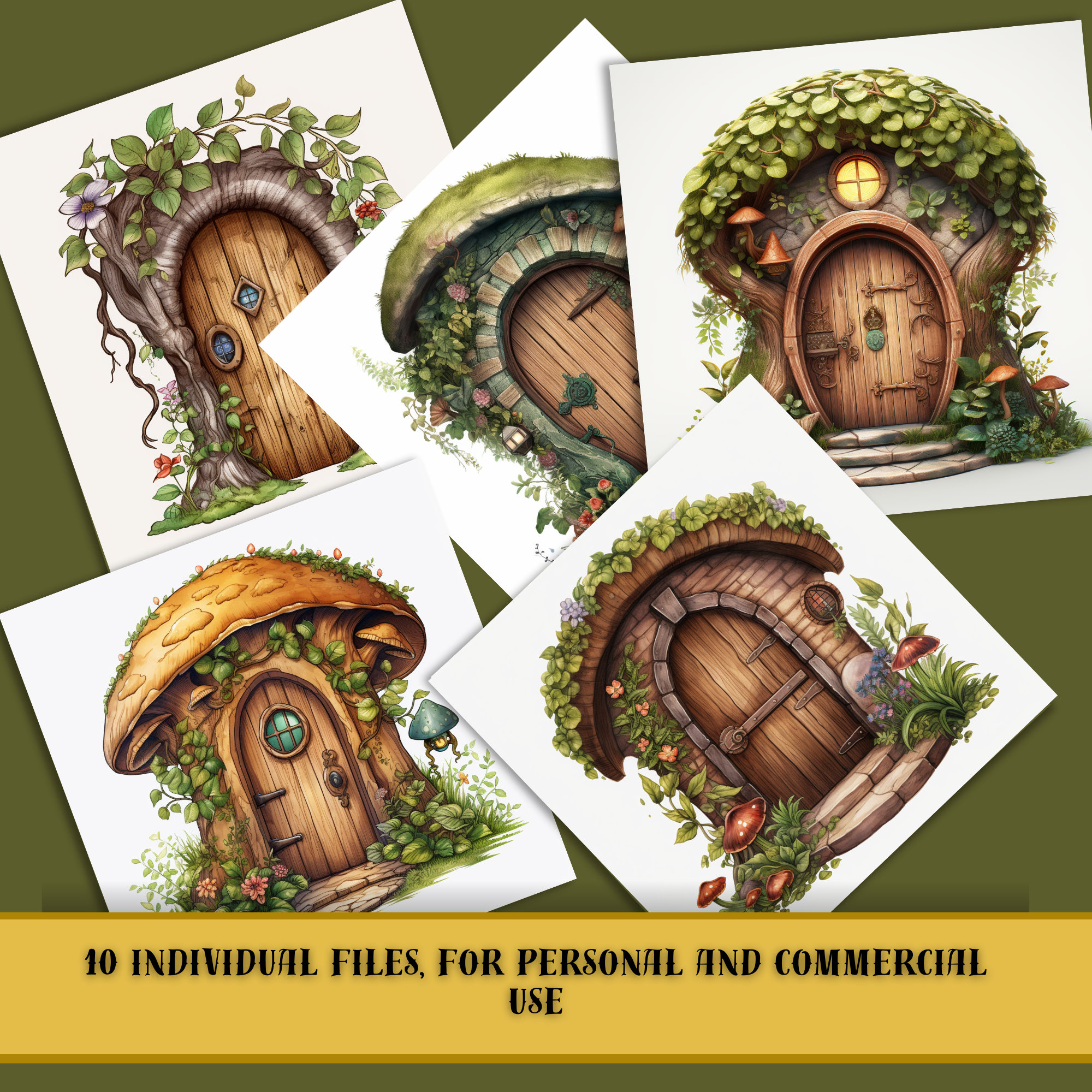 Watercolor Fairy Door Clipart⎥goodnotes Sticker⎥cute Fairies Door ...