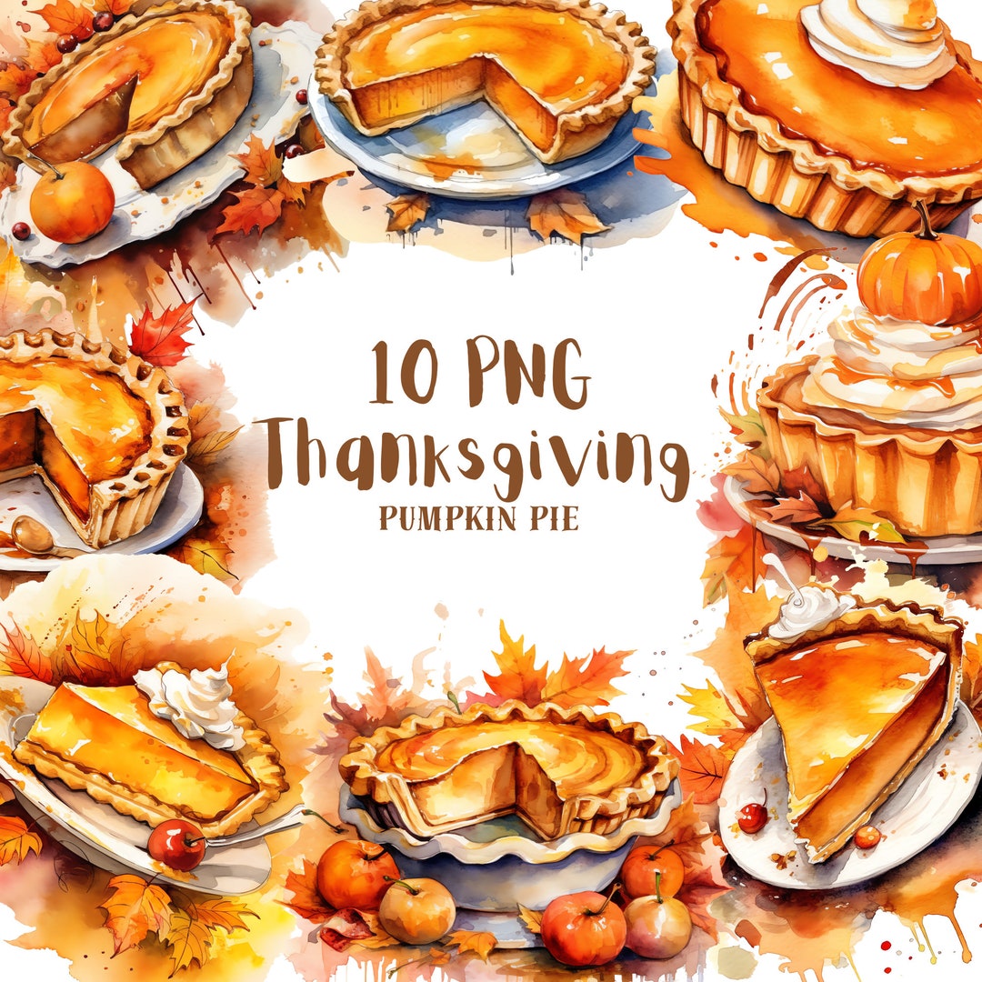 Watercolor Pumpkin Pie Clipart⎥thanksgiving Clipart⎥food Clipart ...