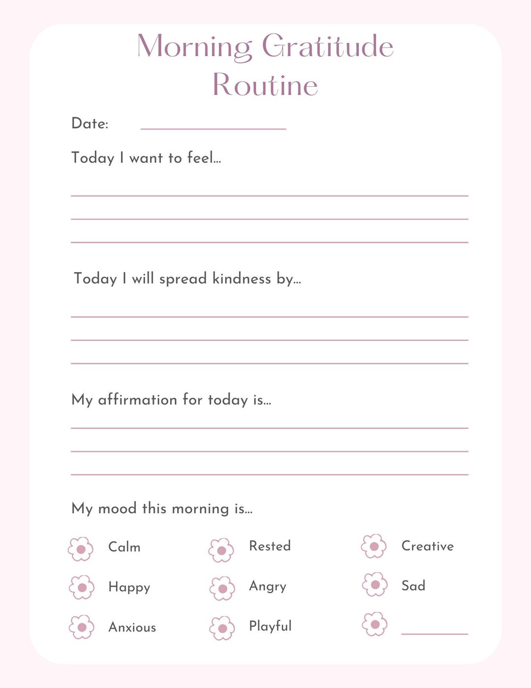 Morning Gratitude Routine - Etsy