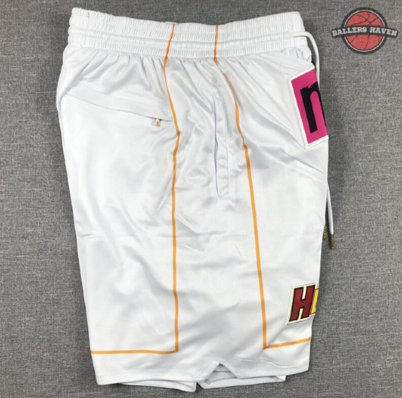 Miami Heat Retro Shorts / Embroidered Miami Basketball White Vintage ...