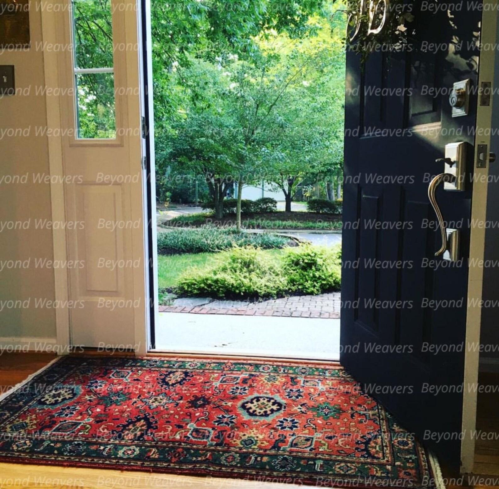 Red & Green Rug, Blue Oushak Rug, Sage Turquoise Area Rug, Hand-knotted ...