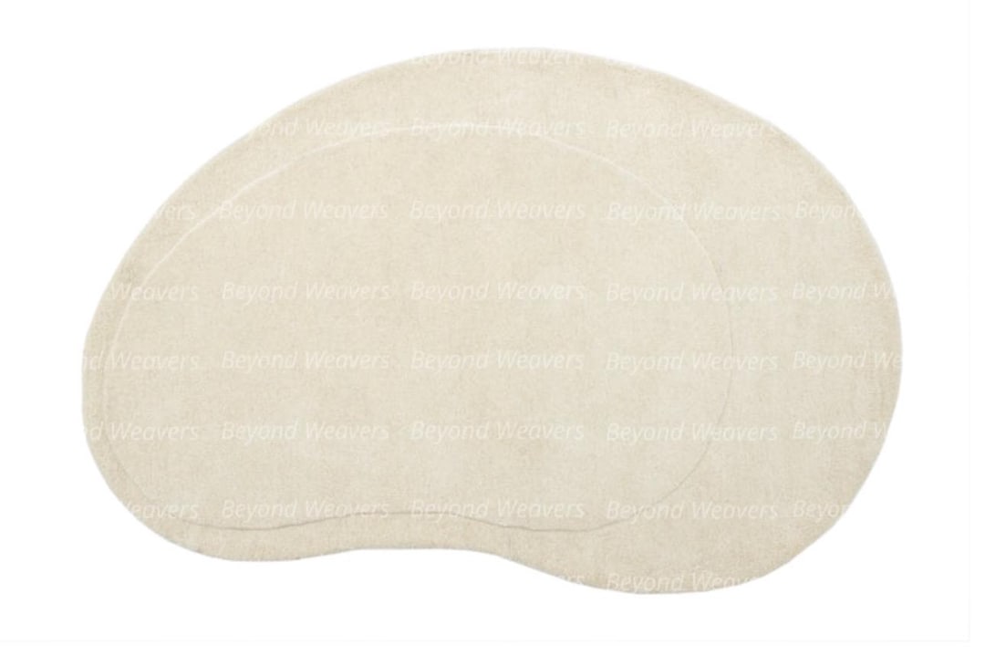 Oval Kidney Shaped Rug Hand-tufted 100% Wool Area Rug for Interior ...