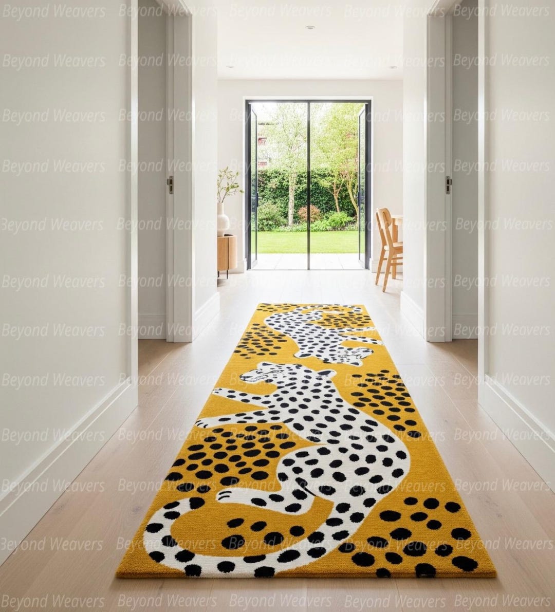 Cheetah Runner Rug • Mustard Yellow Animal Print Carpet • Modern ...