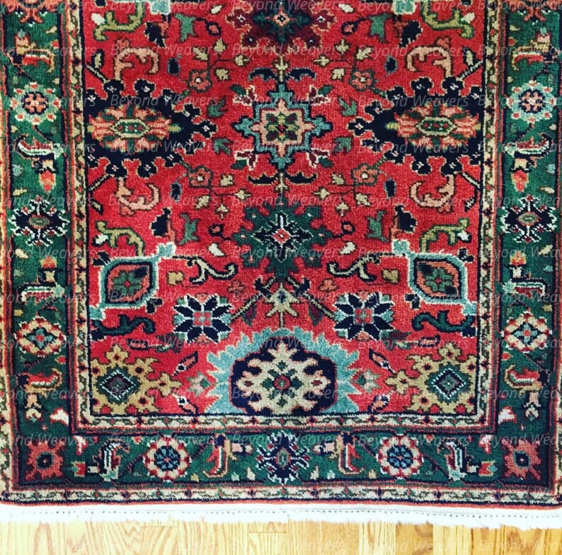 Red & Green Rug, Blue Oushak Rug, Sage Turquoise Area Rug, Hand-knotted ...