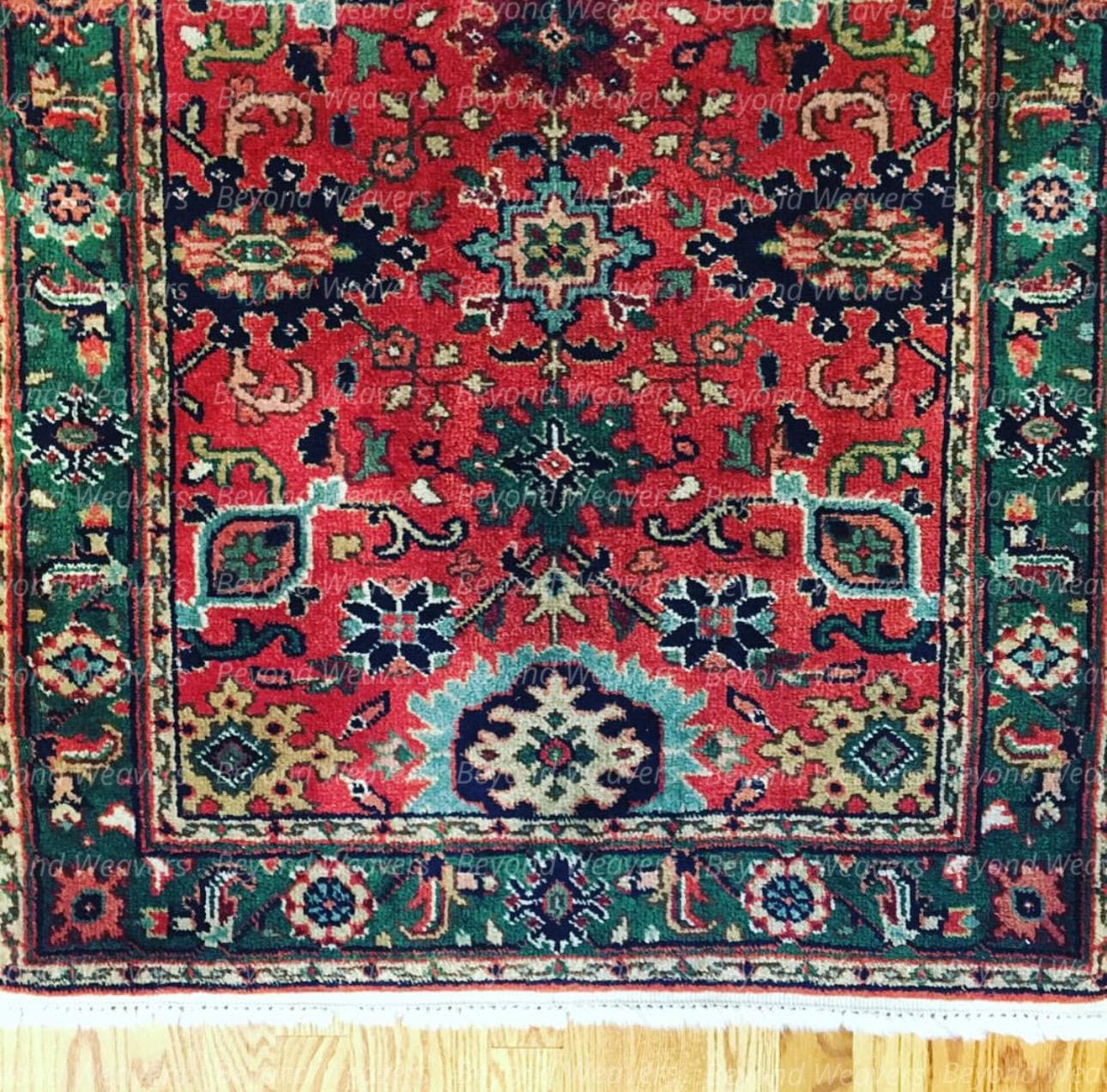 Red & Green Rug, Blue Oushak Rug, Sage Turquoise Area Rug, Hand-knotted ...