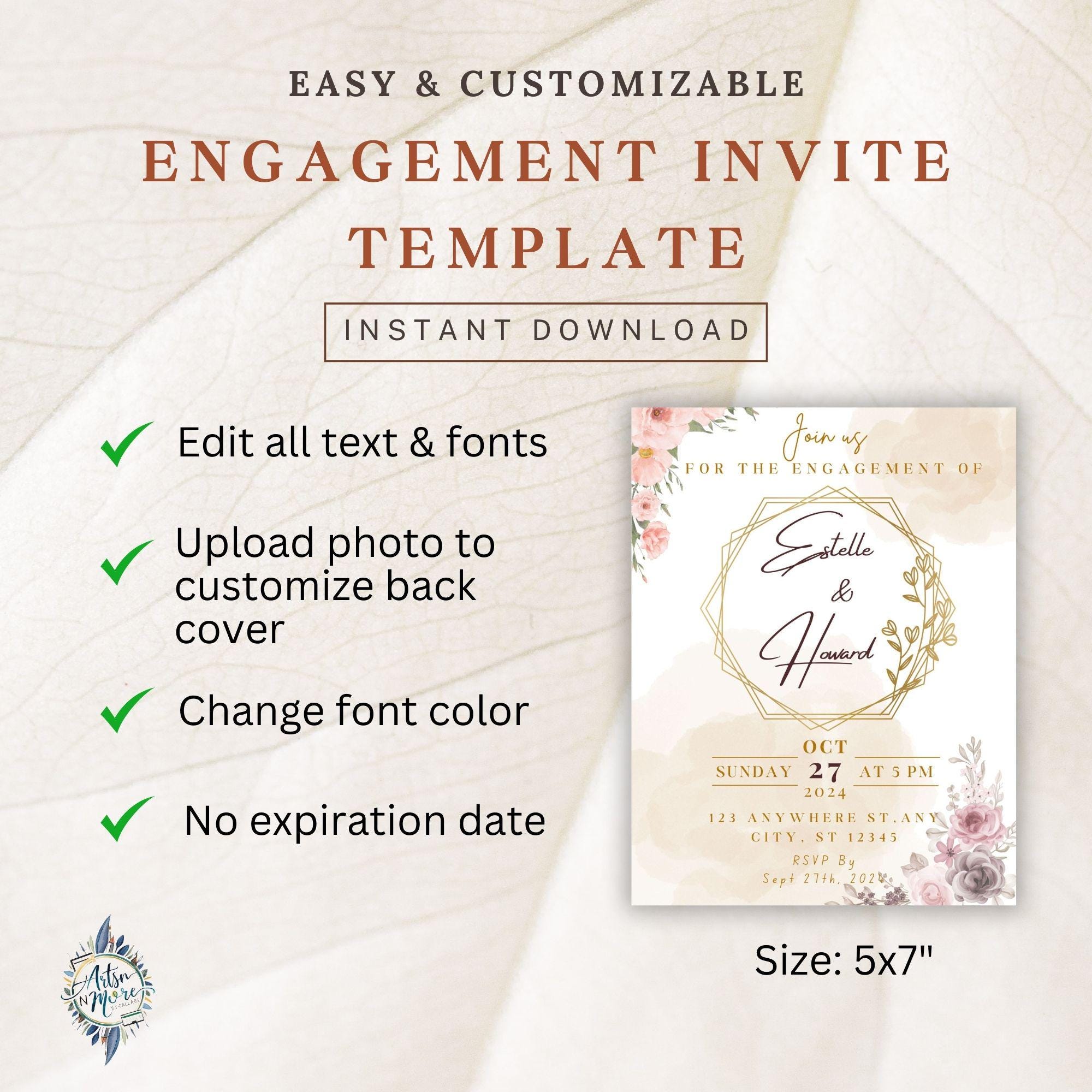 Engagement Invitation Template for Surprise Engagement Party Invite ...