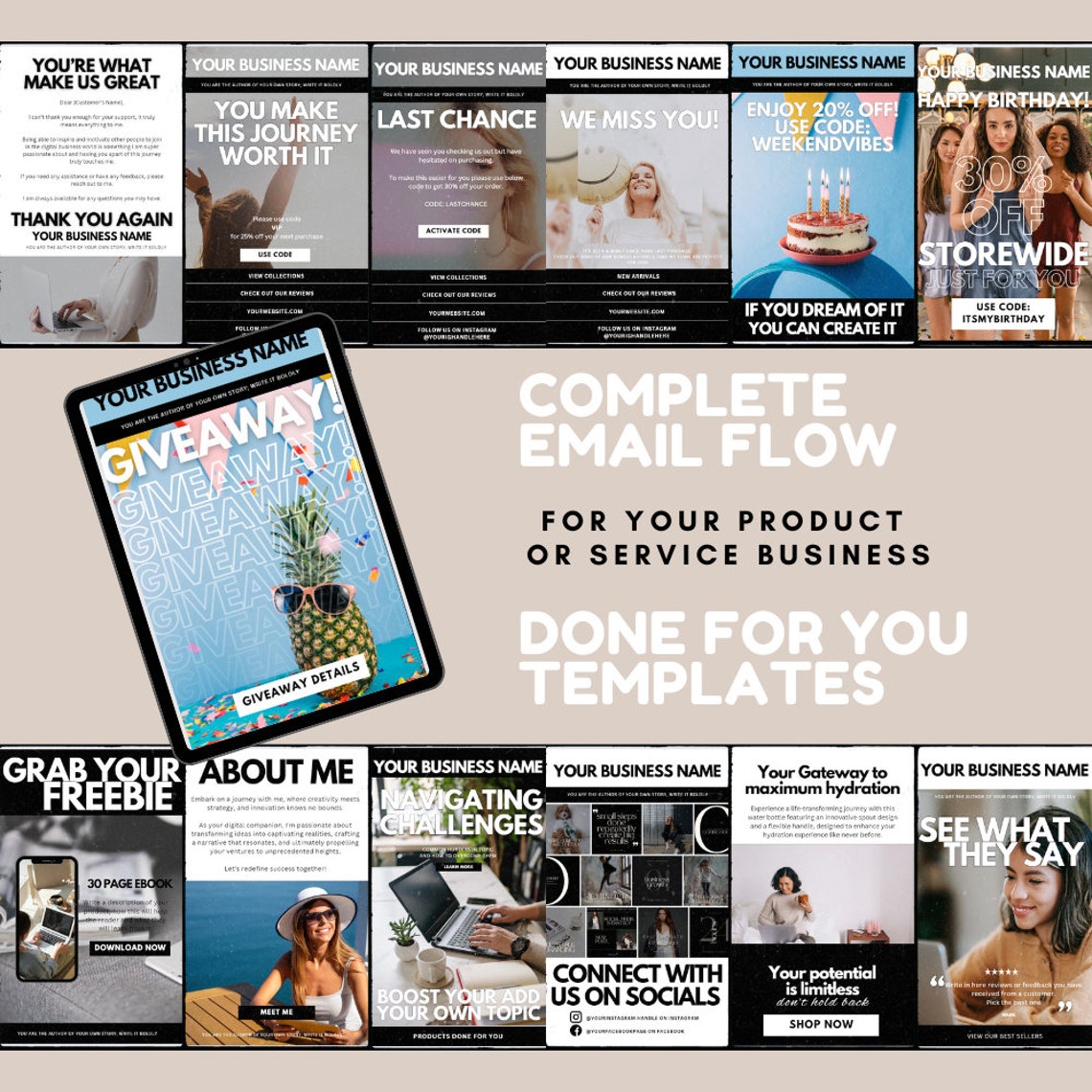 25 Email Marketing Templates Email Flow Template Bundle Mailchimp ...