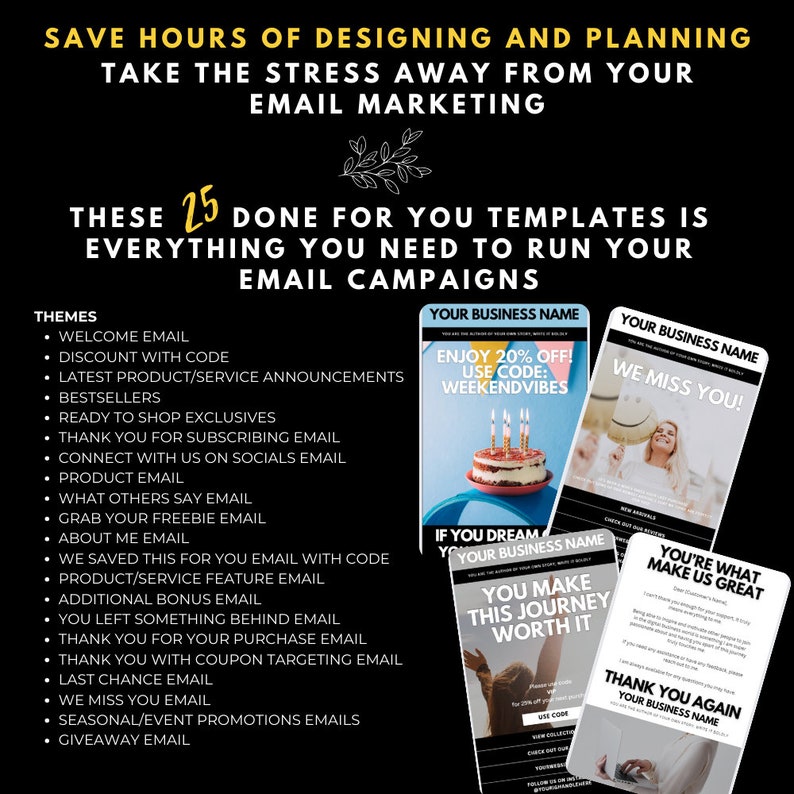 25 Email Marketing Templates Email Flow Template Bundle Mailchimp ...