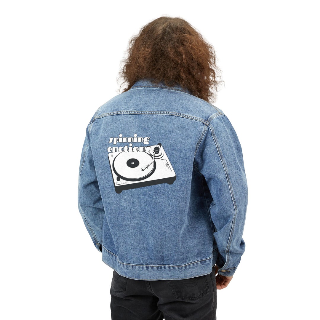 DJ Spinning Emotions ADHD Men's Denim Jacket, Music Lover Gift, Unique ...