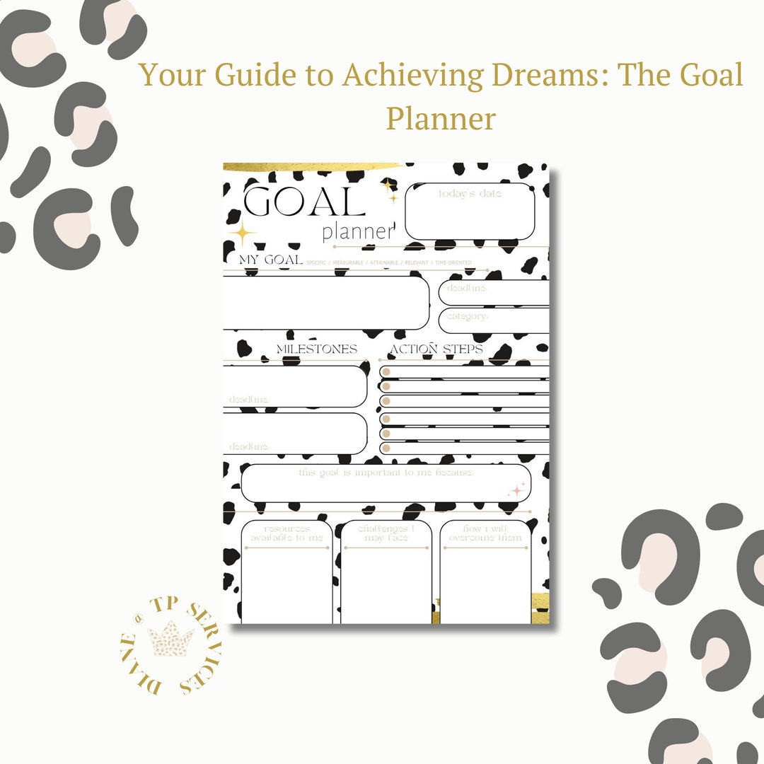 Goal Planner: Your Guide to Achieving Your Dreams. - Etsy