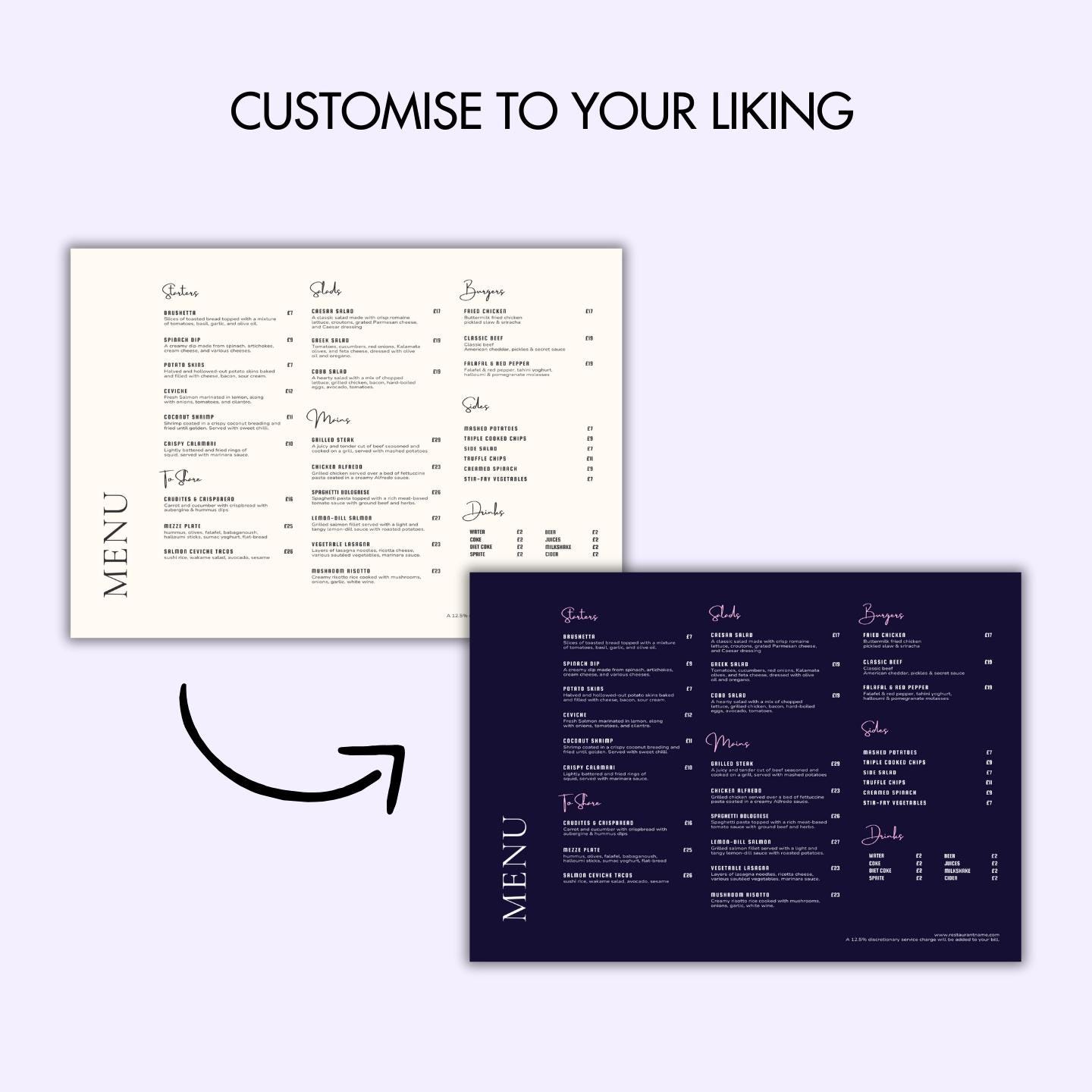 Restaurant Food Menu, Editable Template Price List, Business Menu ...