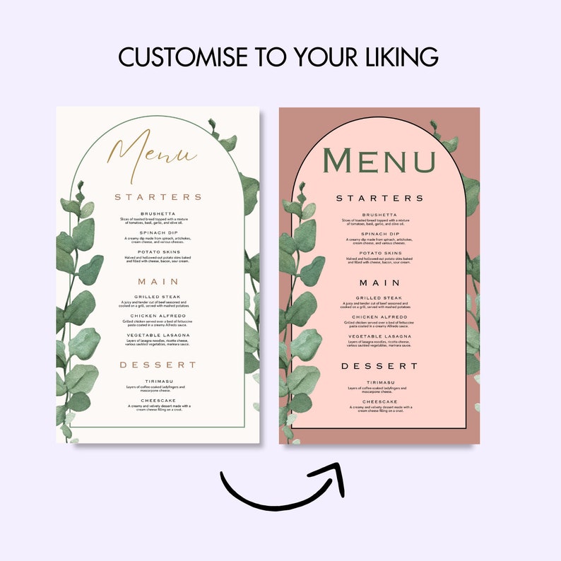 Restaurant Food Menu, Editable Template Price List, Business Menu ...