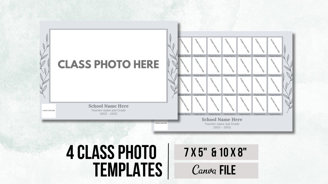 Simple Class Photo Templates, 7x5" and 10x8", 4 Different Templates - Etsy