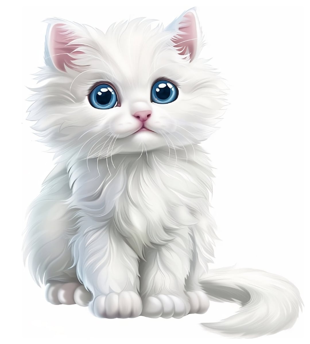 White Cat Clipart, High Quality PNG, Clipart, Digital Download, Card ...