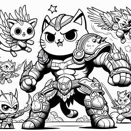 111 the Battle Cats Coloring Pages for Kids - Etsy