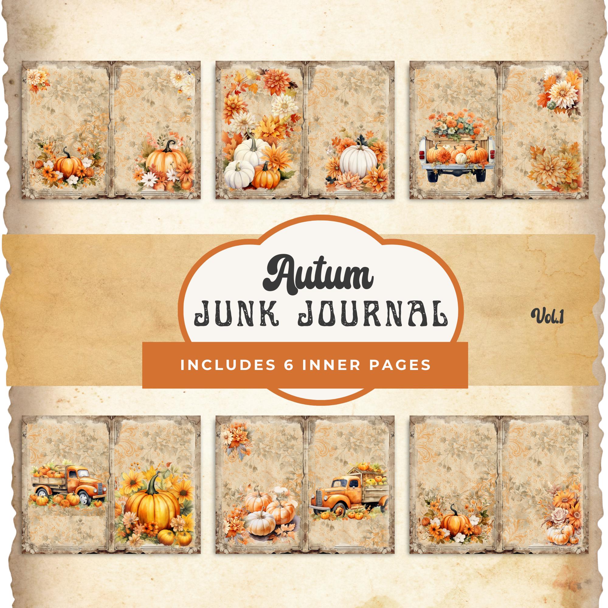 Cozy Autum Junk Journal Pages, Fall Junk Journal Paper, Digital Collage ...