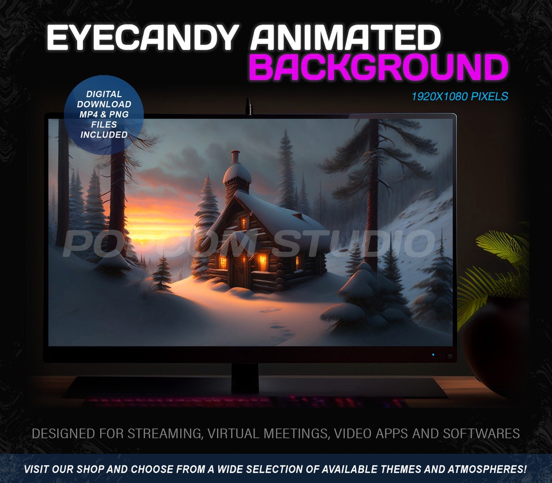 Animated Background for Streaming 1920x1080 - Cosy Christmas Mountain ...