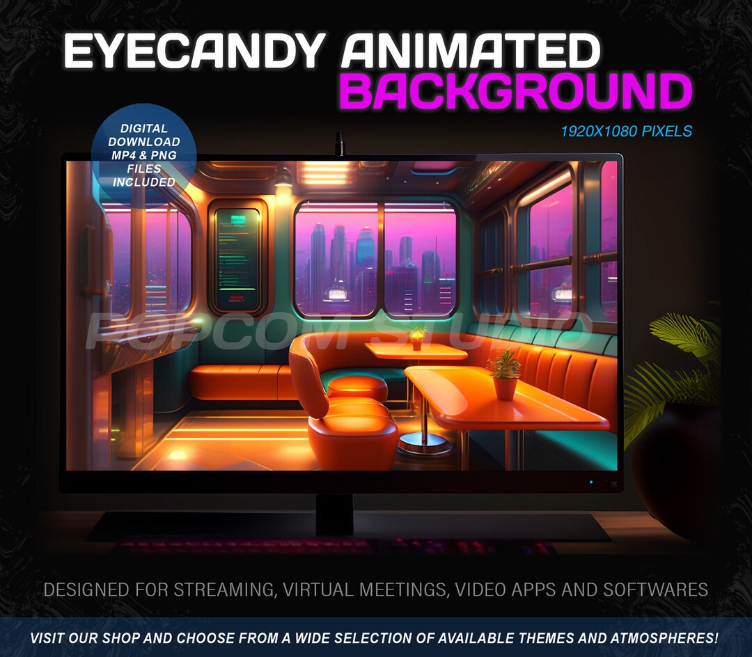 Animated Background for Streaming 1920x1080 - Cyberpunk Diner Animated ...