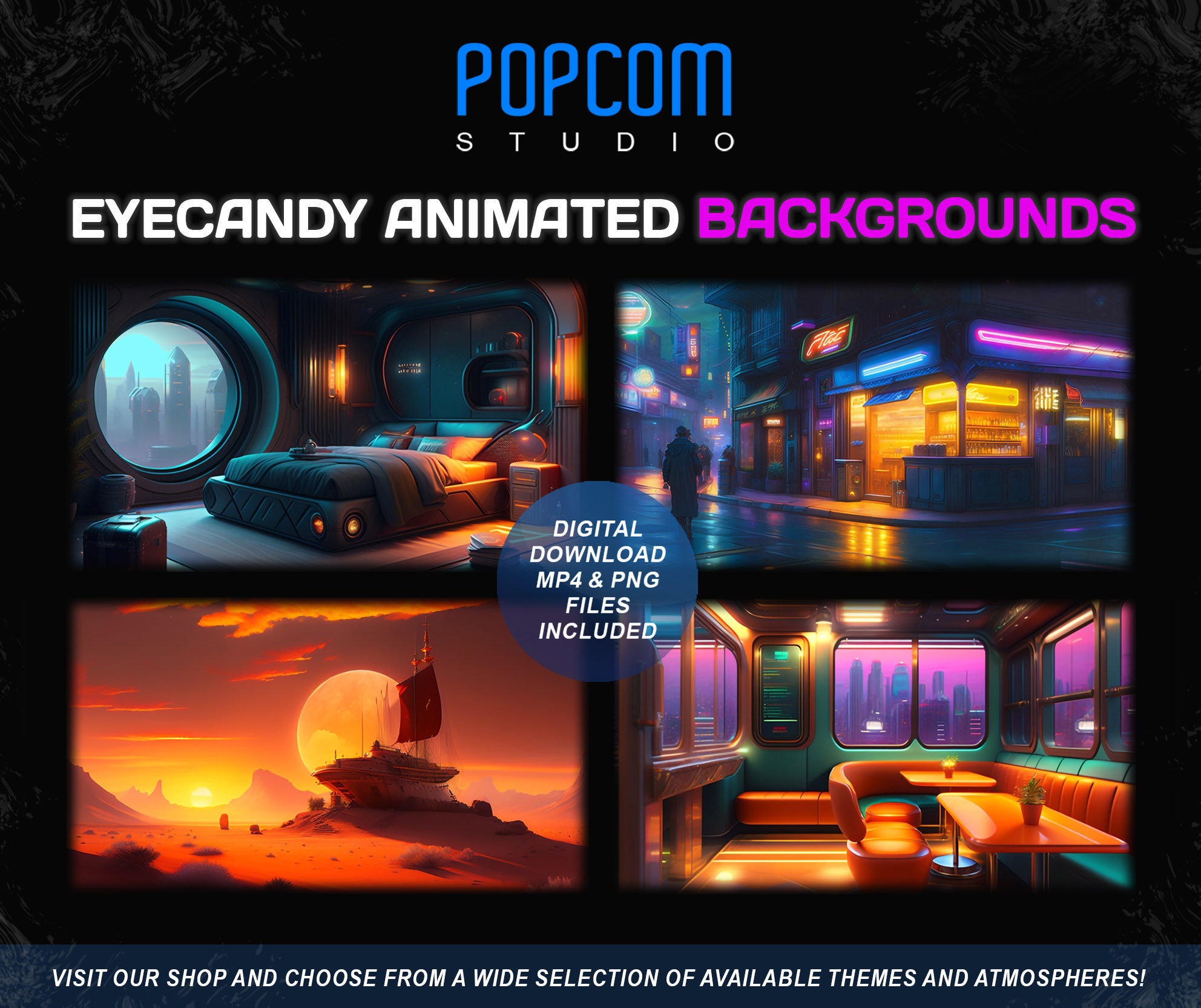 Animated Background for Streaming 1920x1080 - Space Sleeping Sci-fi ...