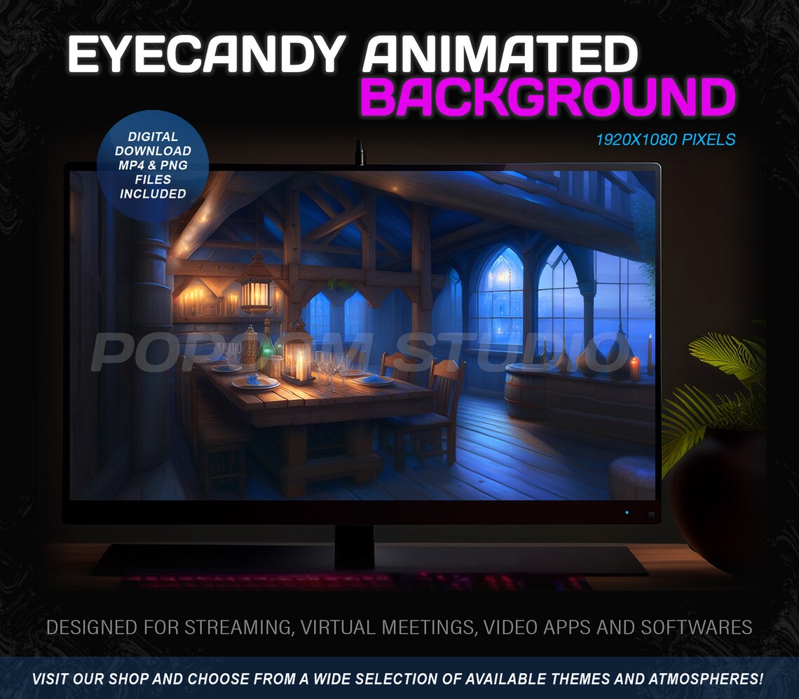 Animated Background for Streaming 1920x1080 - Warm Tavern Retreat ...