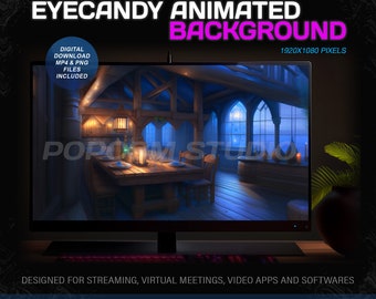 Animated Background for Streaming 1920x1080 - Cosy Medieval Tavern ...