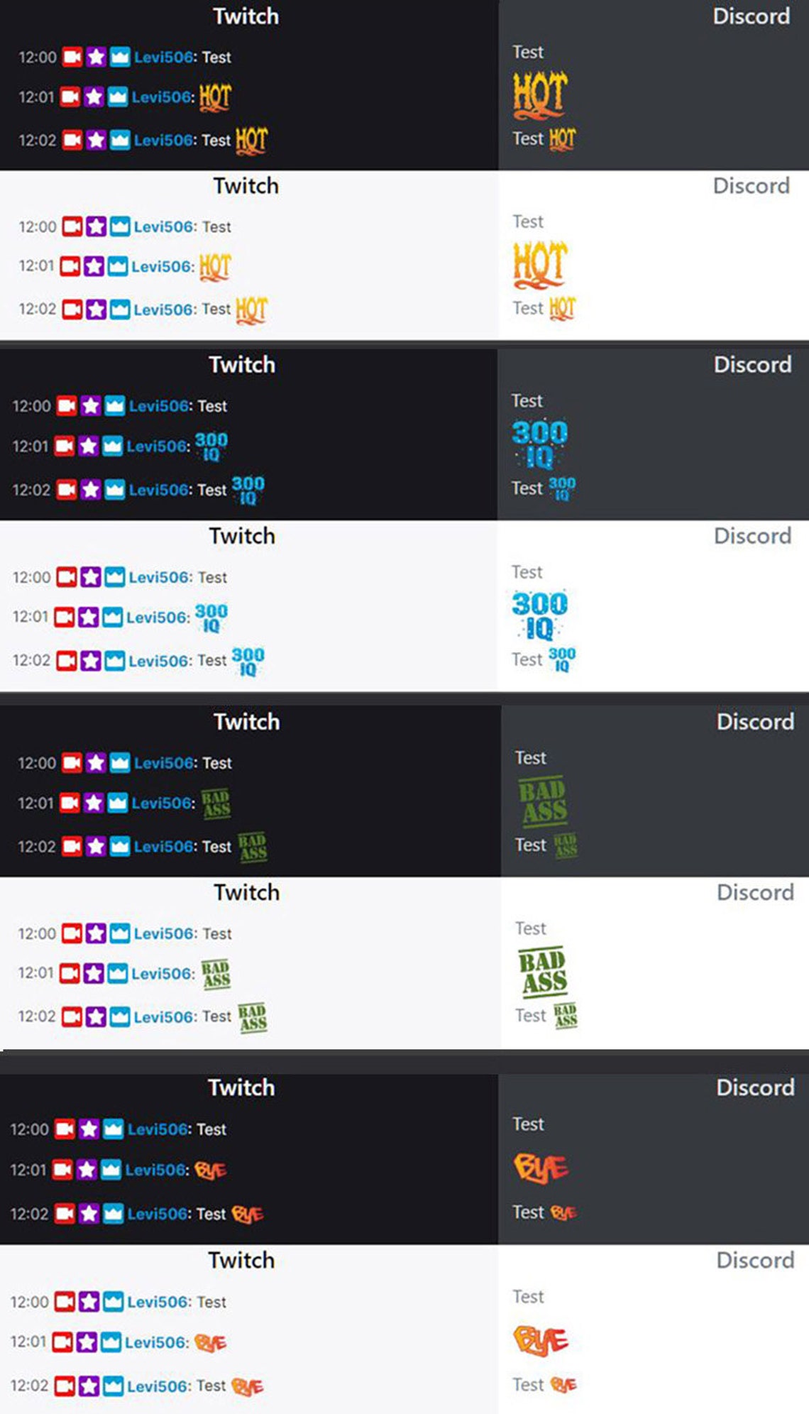 Vibrant Text Emotes Pack of 100 / Eye Catching Emotes / Colorful Emojis ...