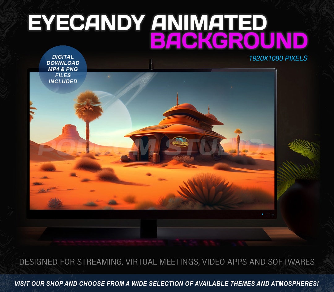 Animated Background for Streaming 1920x1080 - the Alien Desert Oasis ...