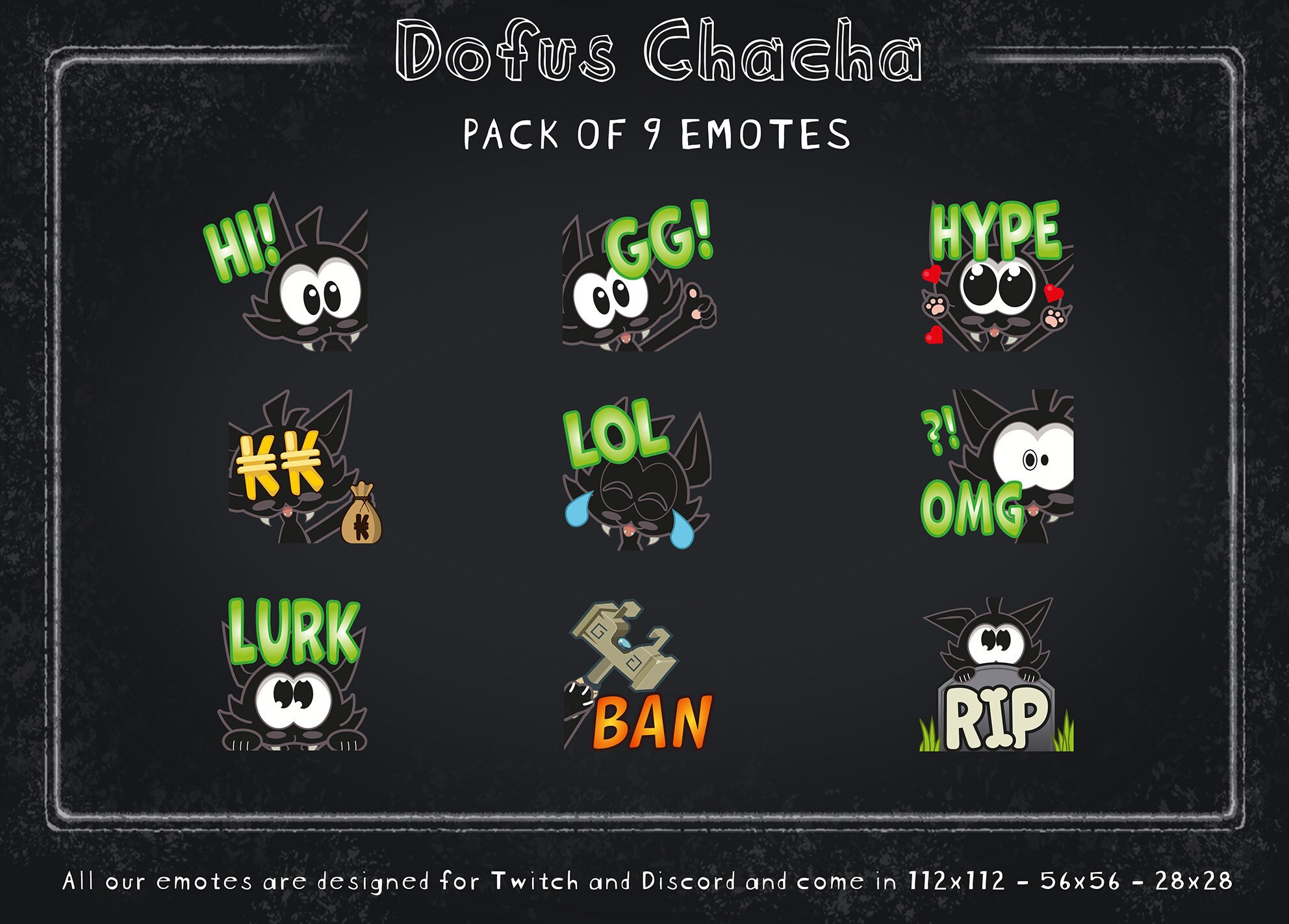 Dofus Chacha Emotes Pack of 9 / Fan Art Illustrated Emotes - Etsy