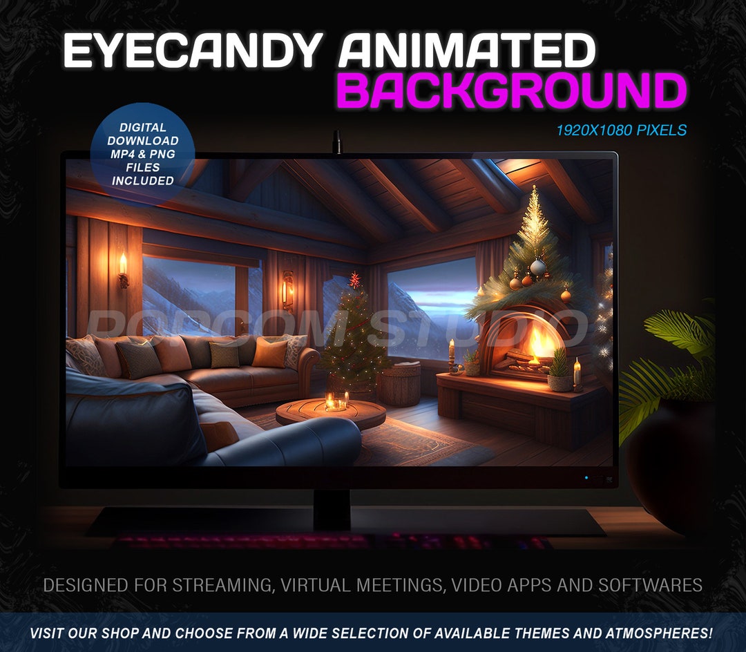 Animated Background for Streaming 1920x1080 - Cosy Christmas Mountain ...