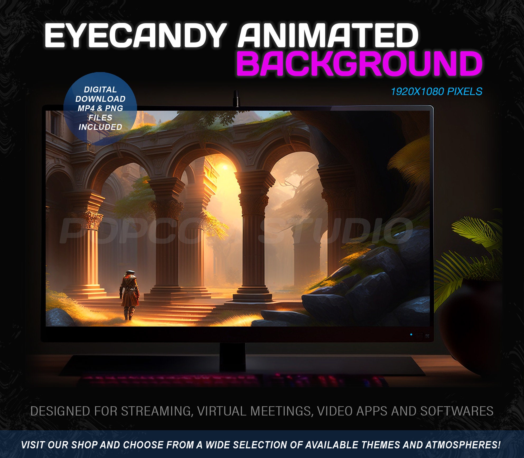 Animated Background for Streaming 1920x1080 - Enchanting Ancient Ruins ...