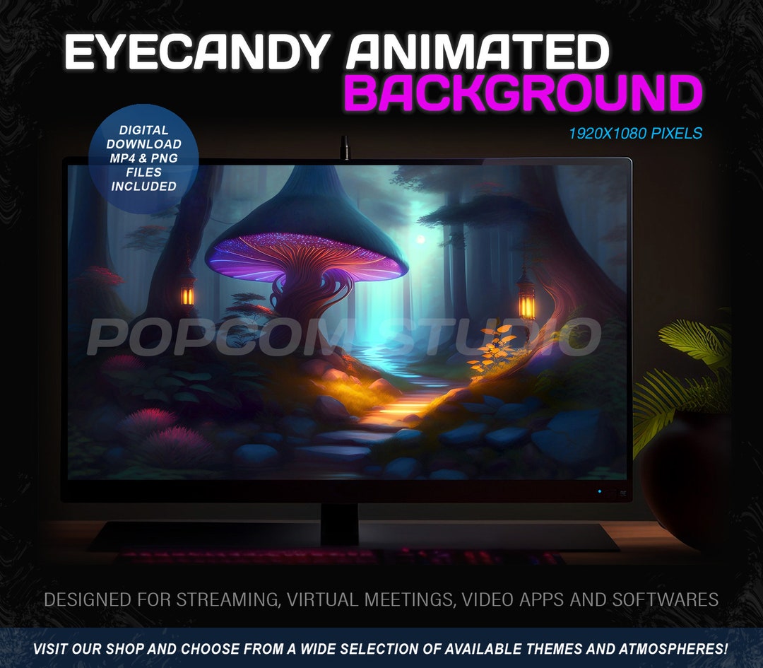 Animated Background for Streaming 1920x1080 - Enchanting Mushroom ...