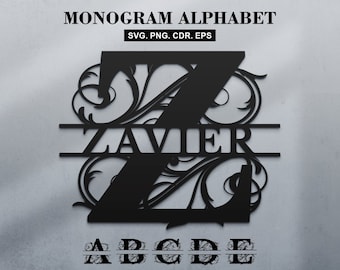 Split Monogram Bundle Svg Split Monogram SVG Split Monogram - Etsy