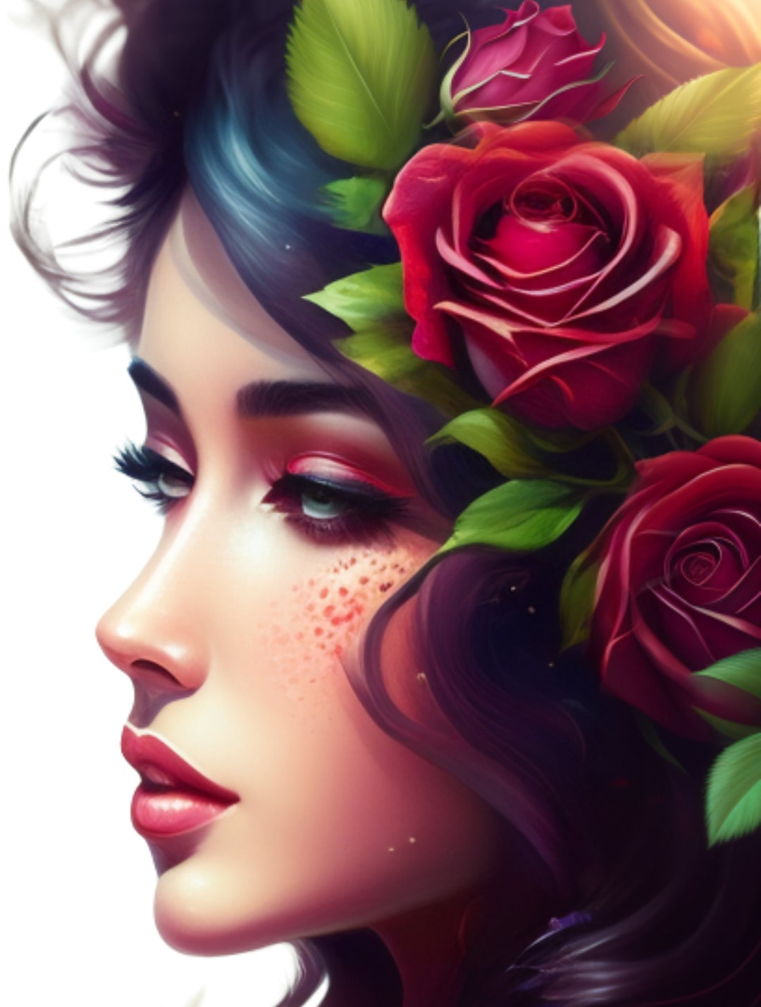 Woman Face Pretty Girls Clipart Digital Watercolor - Etsy