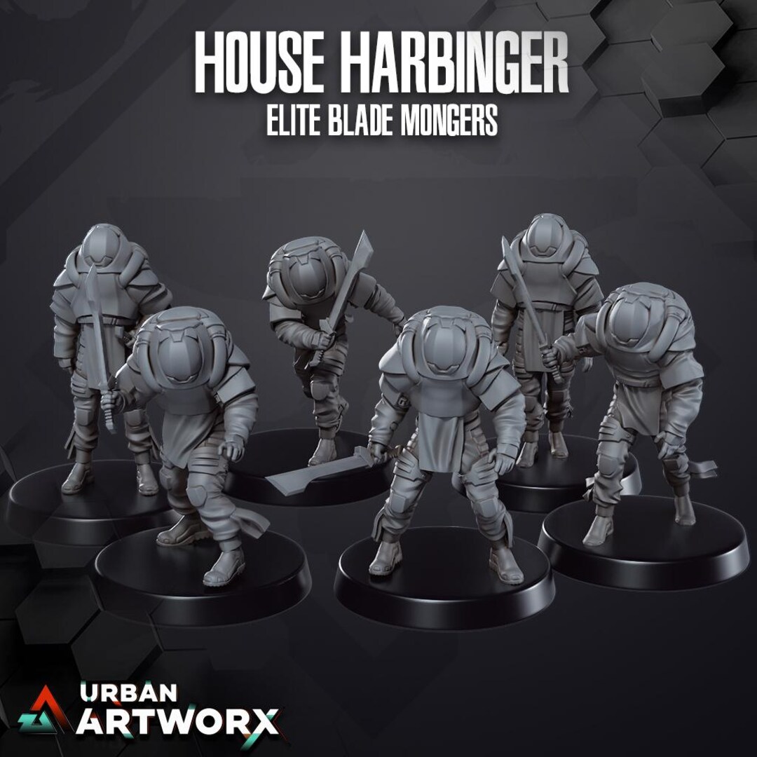 House Harbinger Elite Blade Mongers (6) - Skullforge - Tabletop Miniatures - Tabletop Figures ...