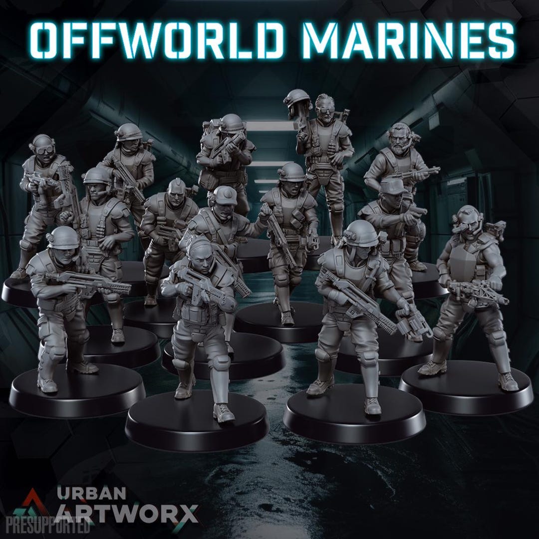 Offworld Marines (14) - Skullforge - Tabletop Miniatures - Tabletop ...