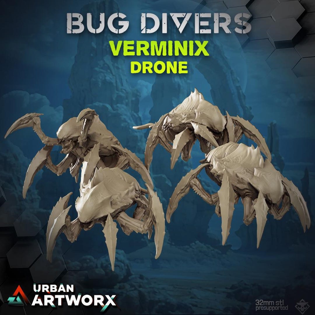 Bug Divers: Verminix Drones (4) - Skullforge - Tabletop Miniatures - Tabletop Figures - 3D ...